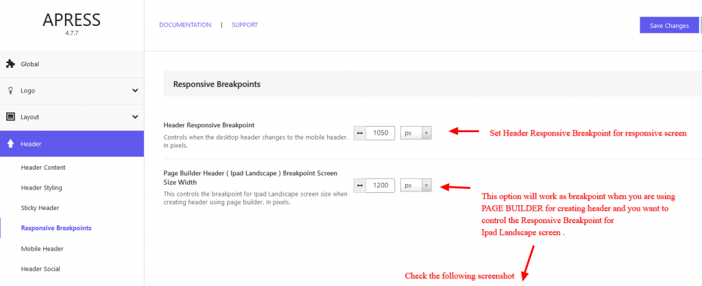 Responsive Breakpoints – Apressthemes Doc