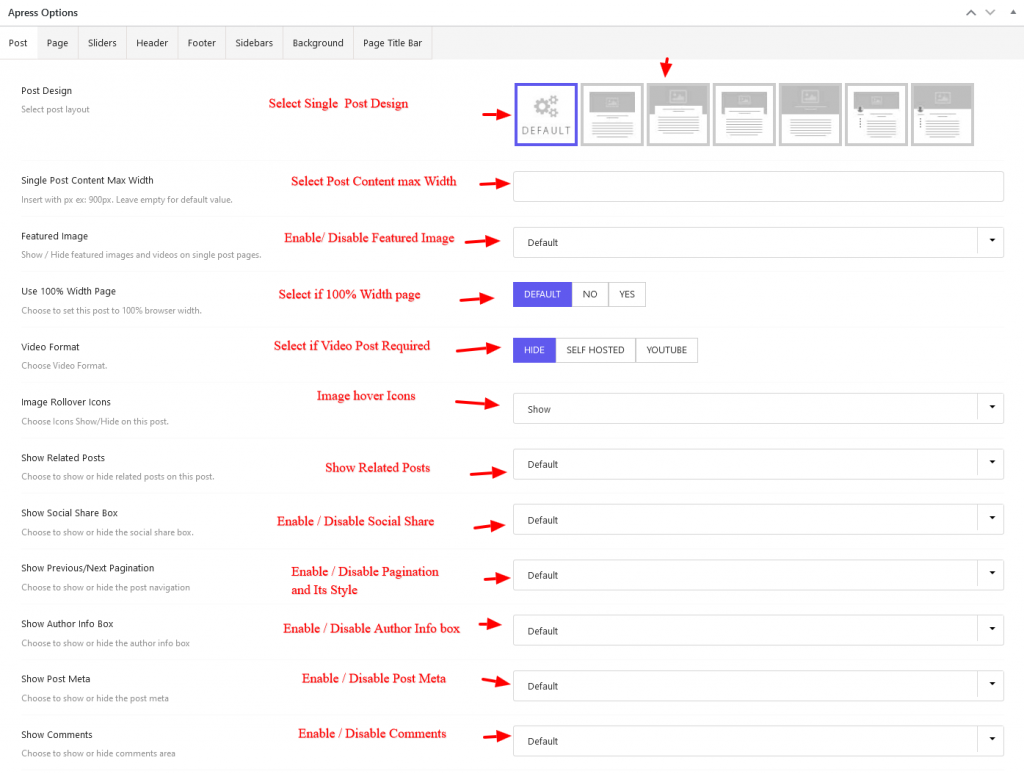 Single Blog Post Options – Apressthemes Doc